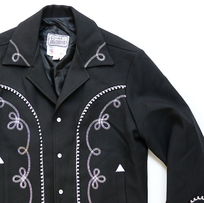 【H BAR C 】1970s ギャバジン・ブラック ジャケット (MEDIUM) ヴィンテージ